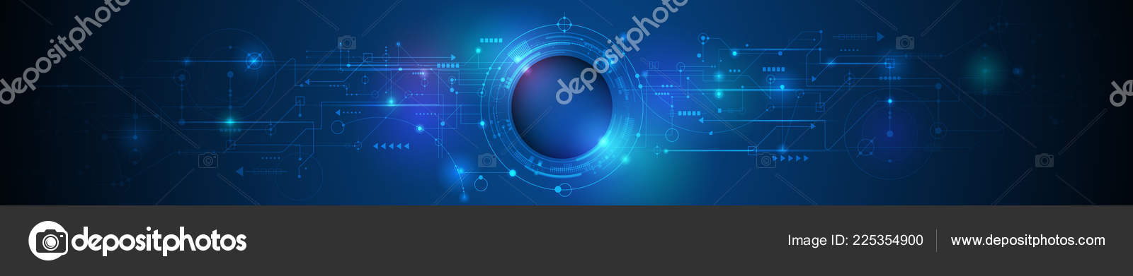 Vector Banner Design Circuit Board Circle Illustration Abstract Modern ...