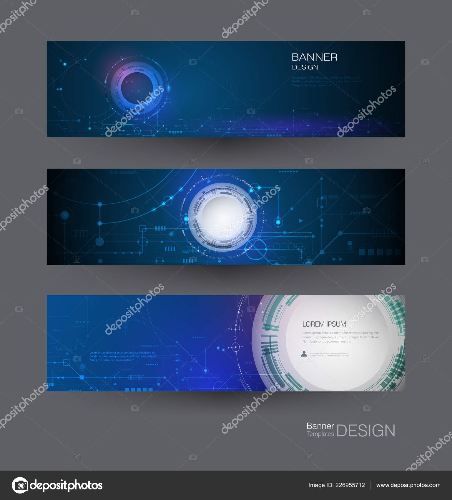 Vector Banner Design Circuit Board Illustration Abstract Modern ...