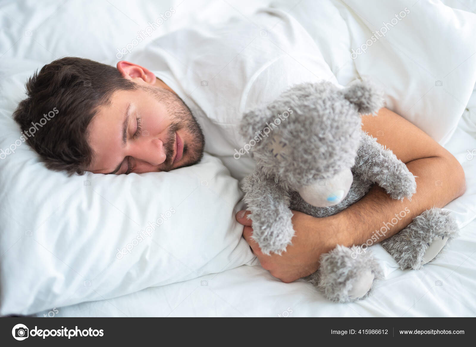 Man Sleeping Soft Toy White Background Stock Photo by ©DPimage 415986612