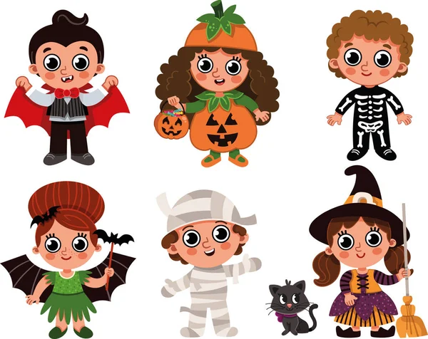 Happy halloween kids clipart Vector Art Stock Images | Depositphotos