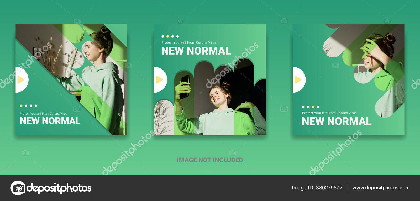 Social Media Post Template Set New Normal Stock Vector Image by ©mhz ...