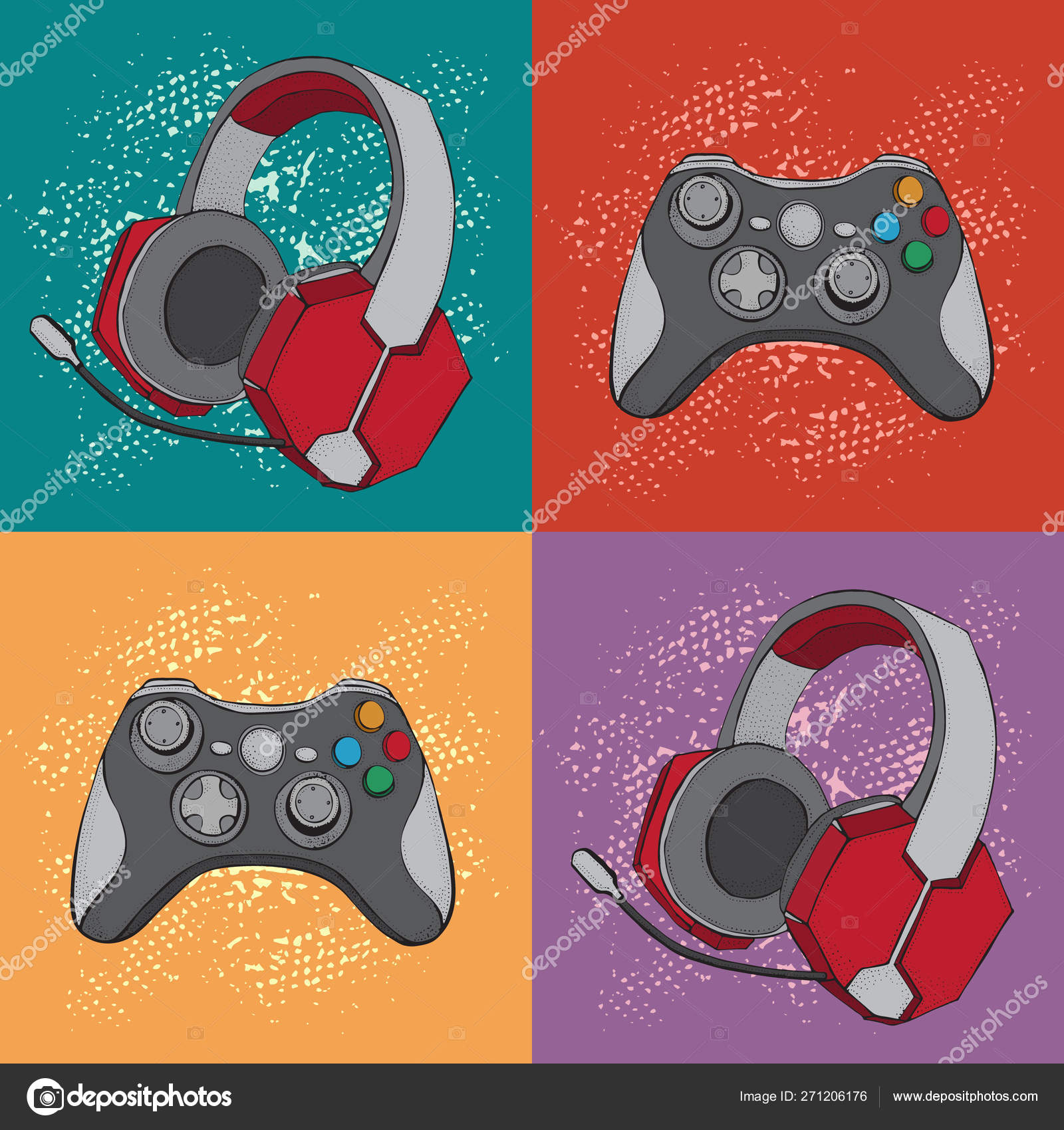 Video Game Controller Collage