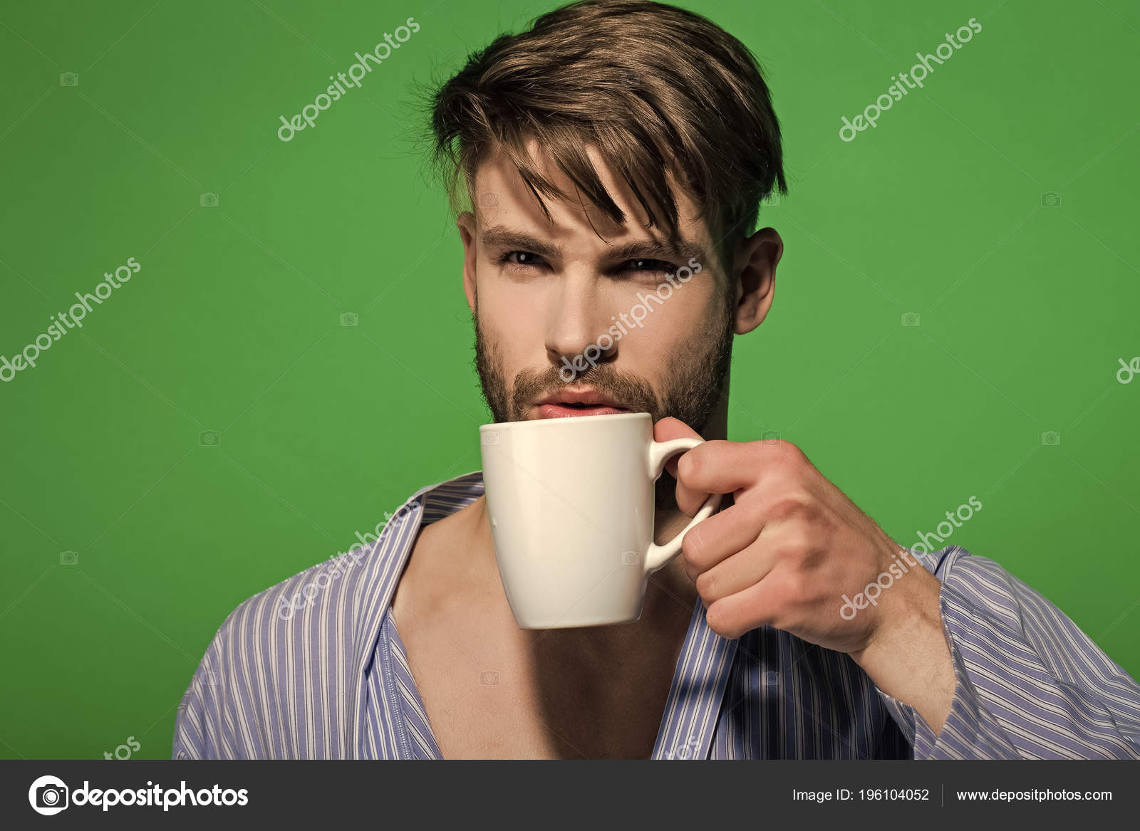 Man Drinking Green Tea