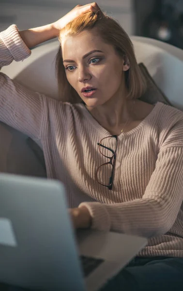 modern life concept. modern life of businesswoman work on laptop ...