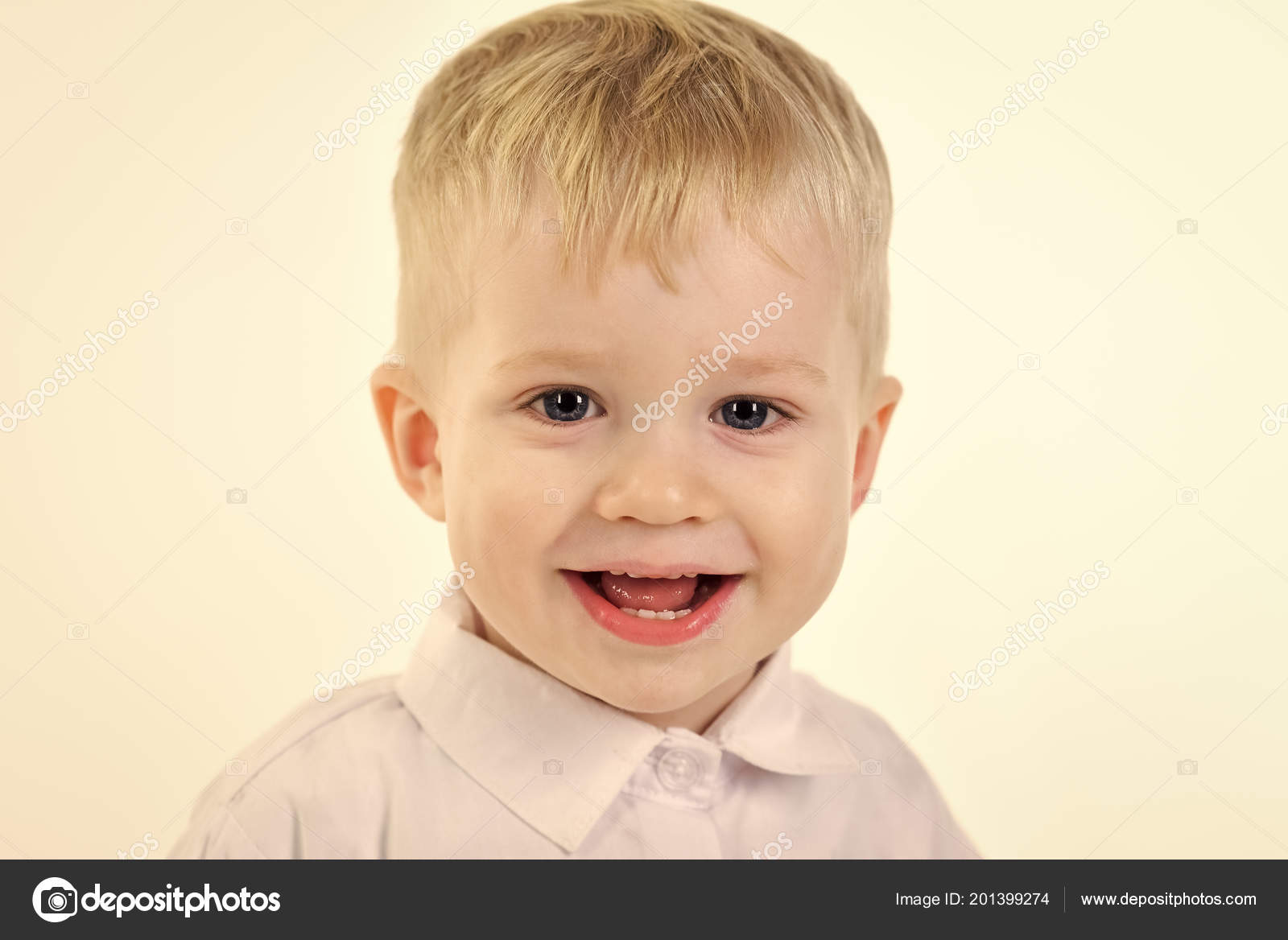 Little boy in white shirt, business. Kid with blonde hair, fashion ...