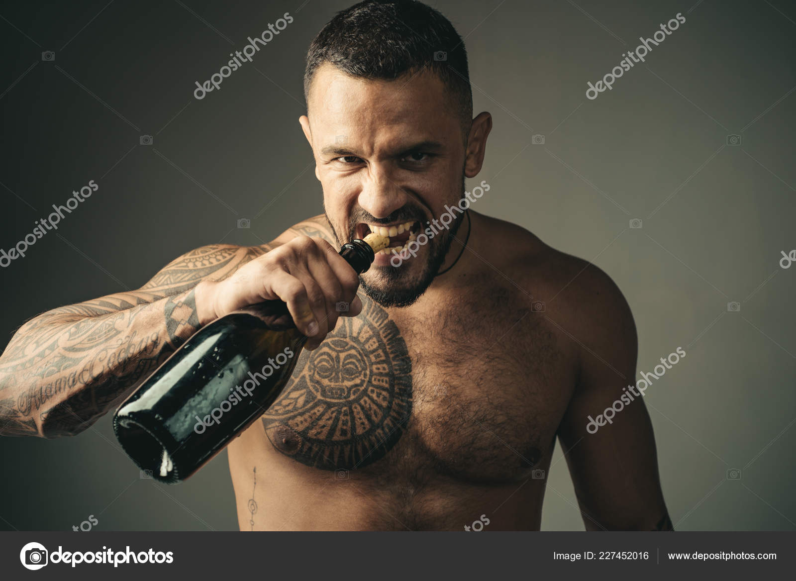 Champagne bottle and latin barman. Restaurant wine menu. Wine bottle ...
