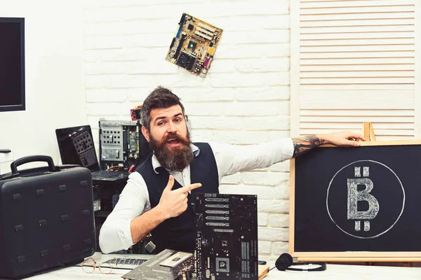 Only bitcoin payment accepted. Bitcoin miner man point at bitcoin ...