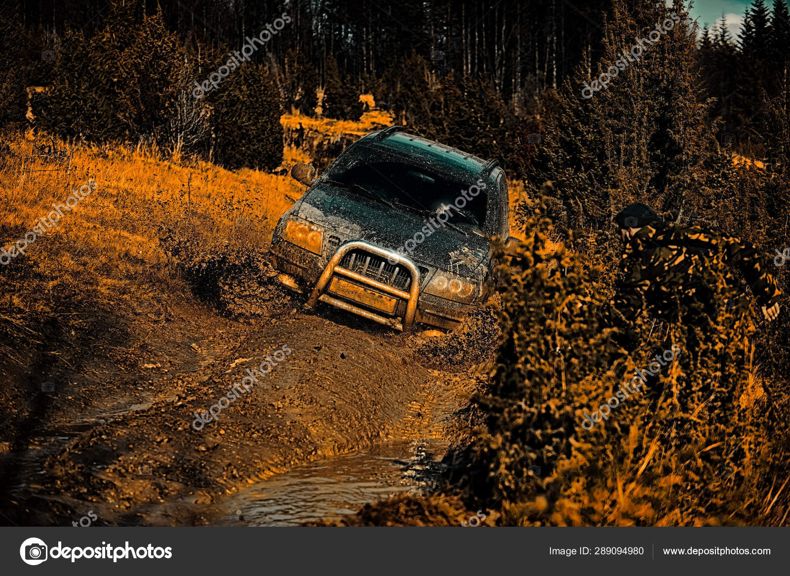 Mud and water splash in off-road racing. Best Off Road Vehicles.Track ...
