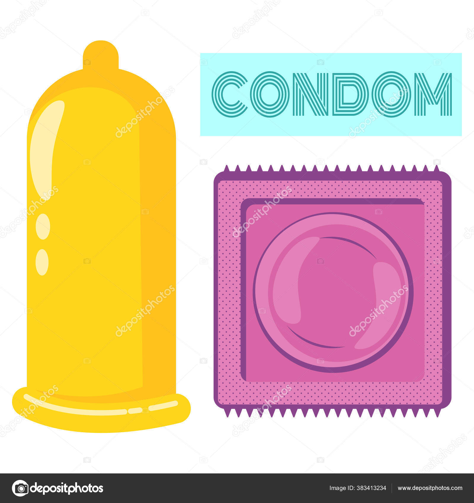 Kondom Lateks Ikon Vektor Kontrasepsi Dalam Paket Ilustrasi Kartun Terisolasi Vektor Stok oleh ...