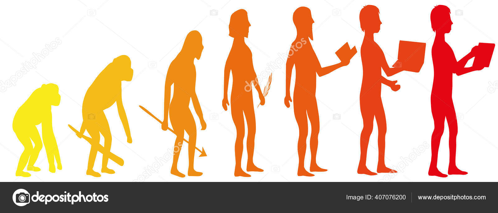 Evolución de la silueta del mono al hombre Stock Vector by ©sasha_zerg ...