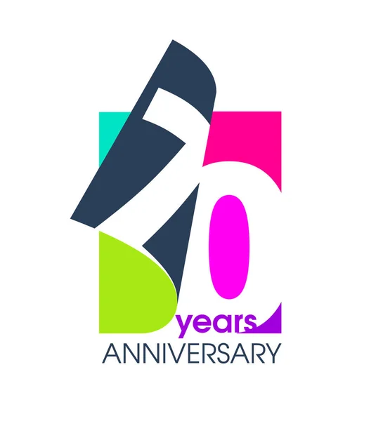Years Anniversary Colored Logo Isolated White Background Celebration ...