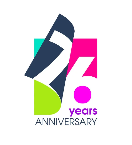 Logotipo de 76 a os de color aniversario aislado sobre un fondo blanco para la celebraci n de la ...