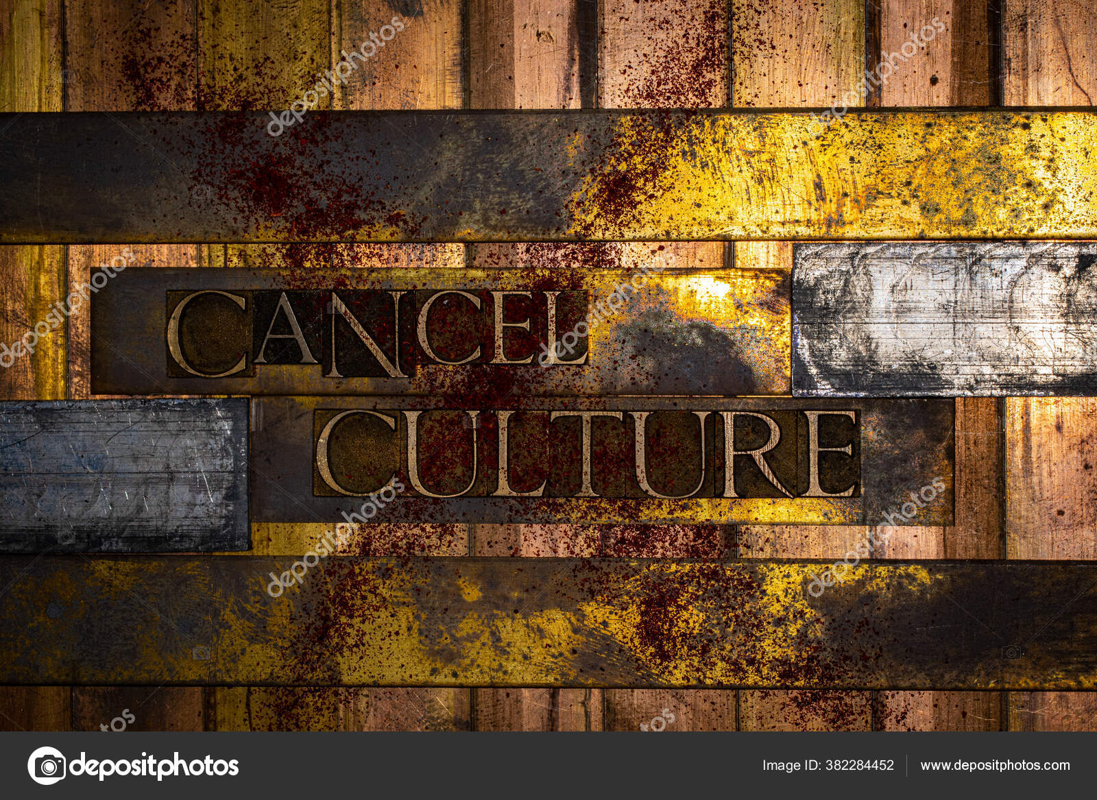 Photo Real Authentic Typeset Letters Forming Cancel Culture Text ...