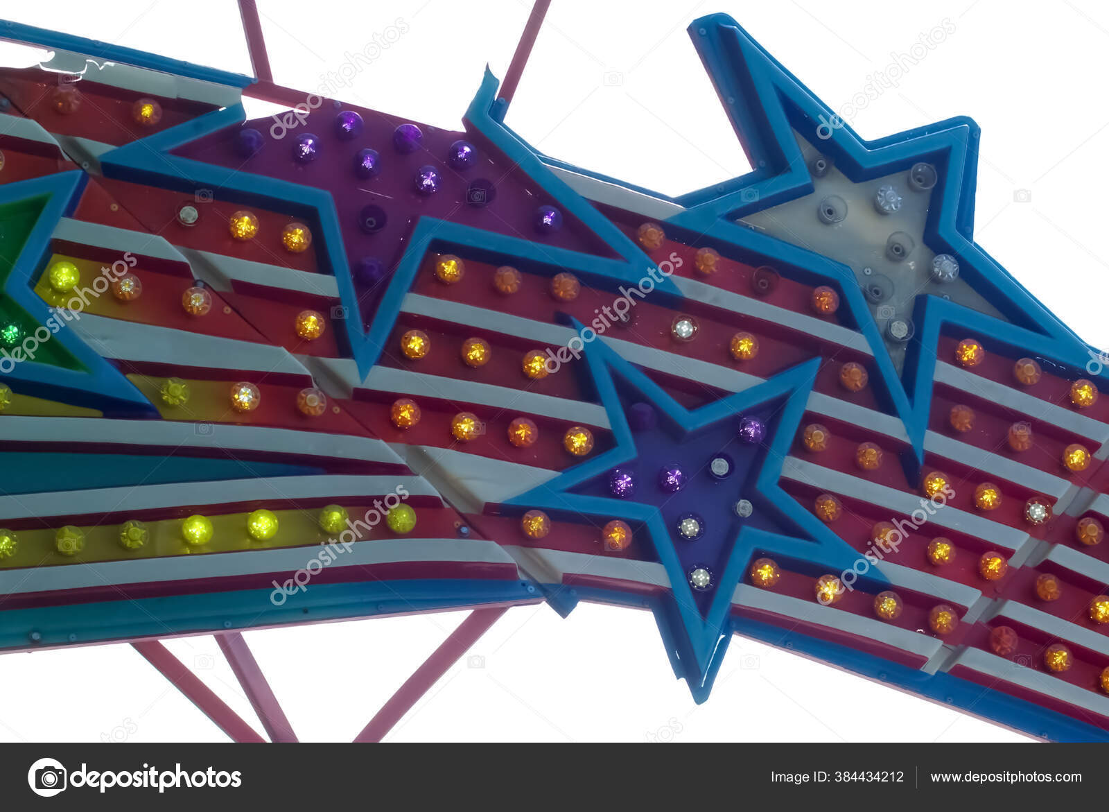 Amusement Park Roller Coaster Marquee Lights Nostalgic Colored Electric ...