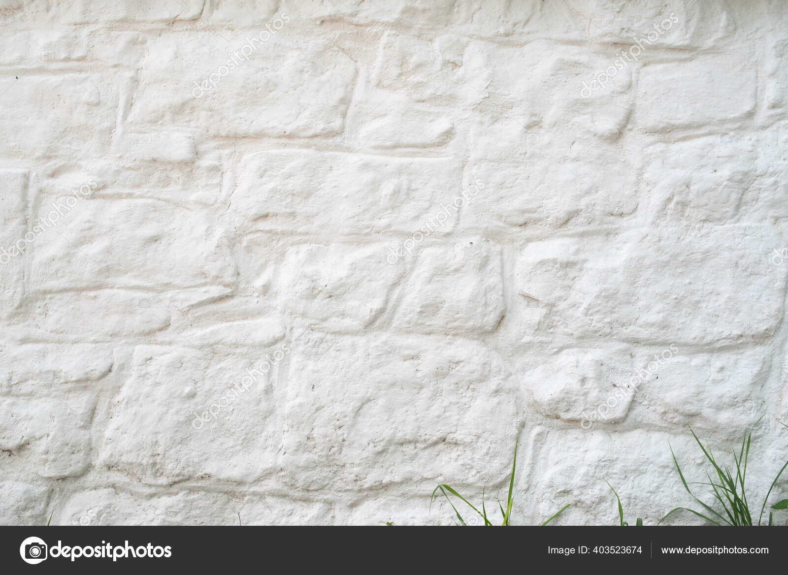 Close up of colonial whitewashed stone garden wall. — Stock Photo © GEA ...