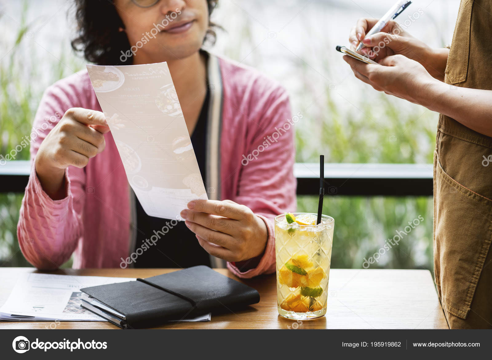 Man Ordering Food Restaurant — Stock Photo © Rawpixel #195919862