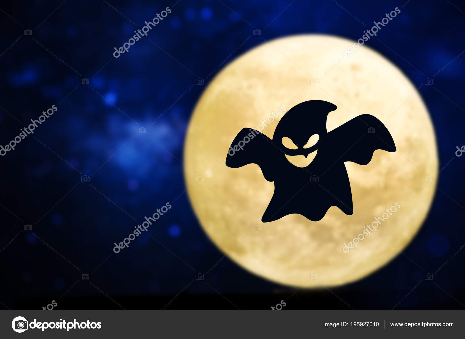 Ghost Silhouette Full Moon Stock Photo by ©Rawpixel 195927010