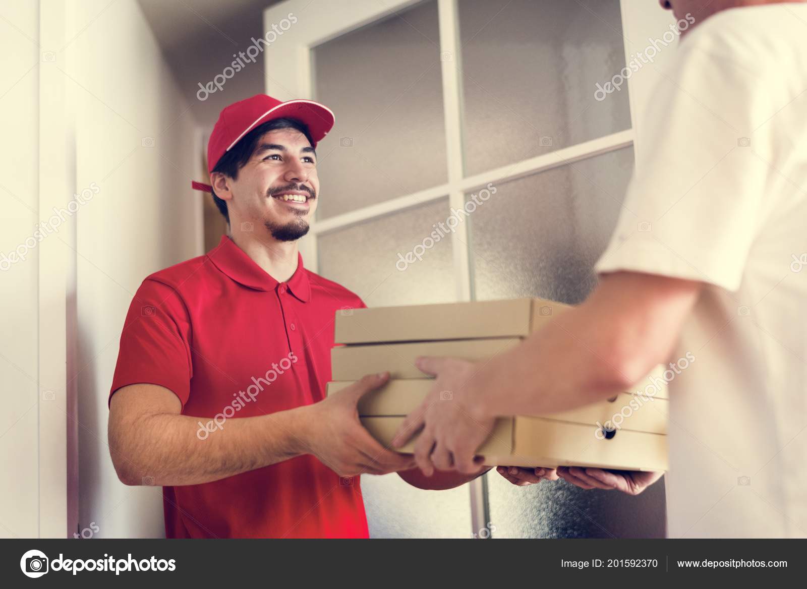 Man Delivery Pizza Customer — Stock Photo © Rawpixel #201592370