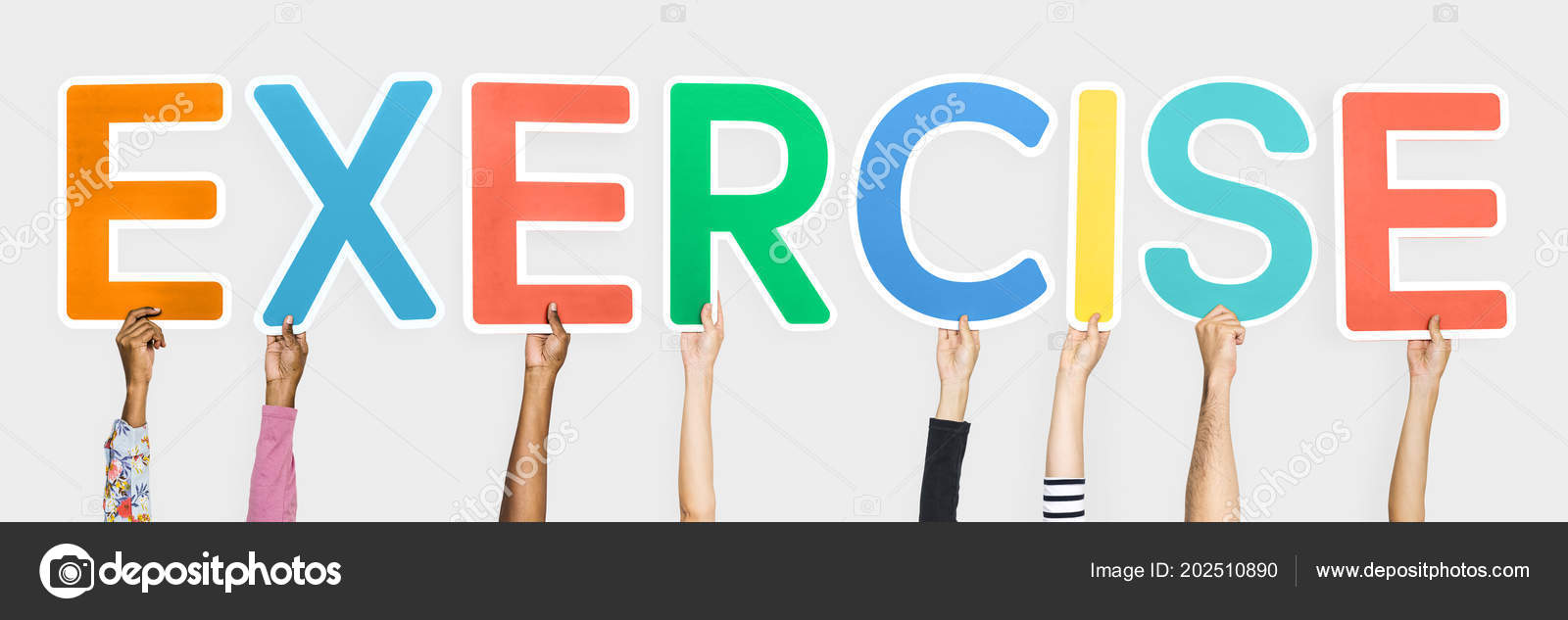 Diverse Hands Holding Word Exercise — Stock Photo © Rawpixel #202510890