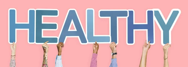 Manos Diversas Sosteniendo Palabra Salud — Foto de stock #228990554 ...