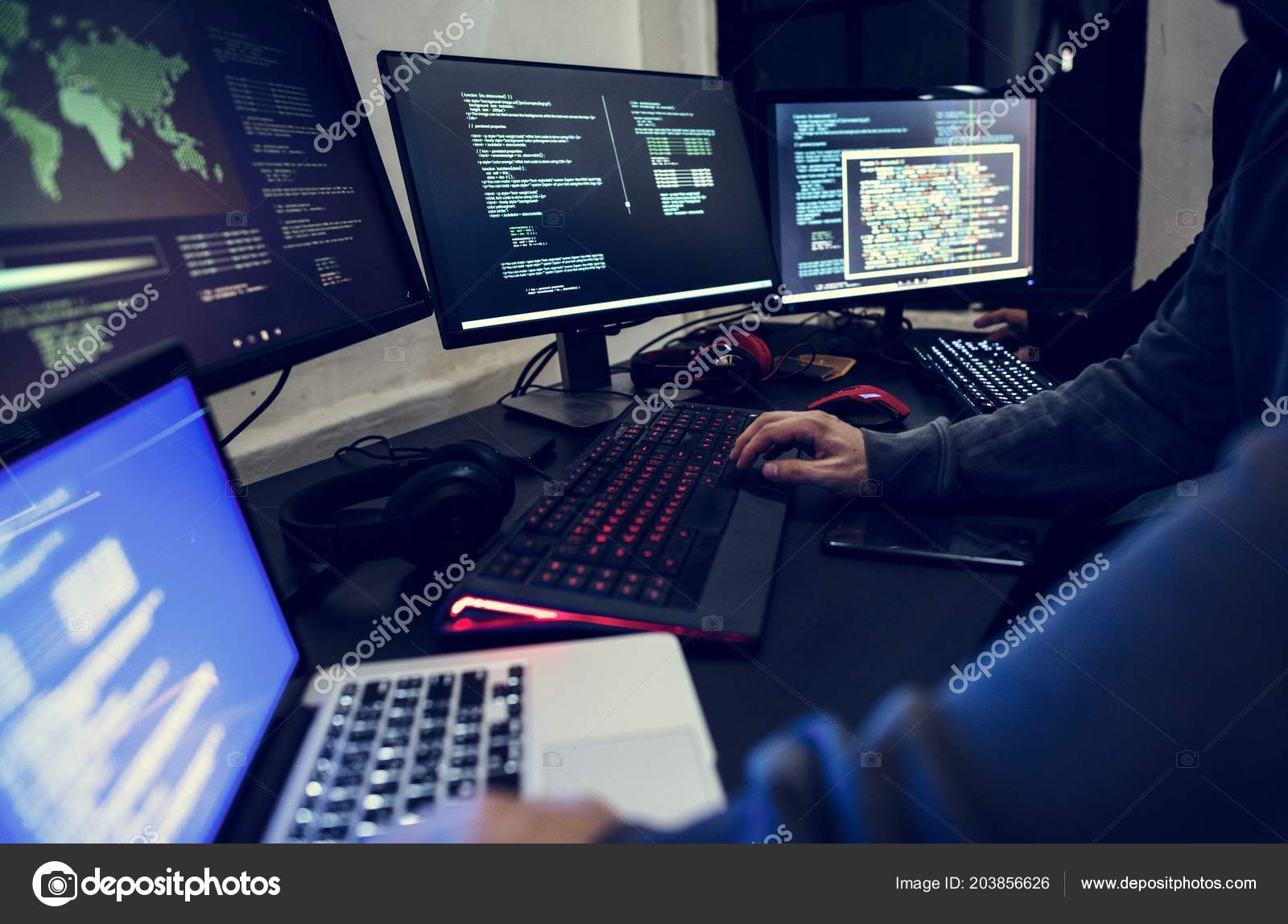 Diverse Computer Hacking Shoot — Stock Photo © Rawpixel #203856626