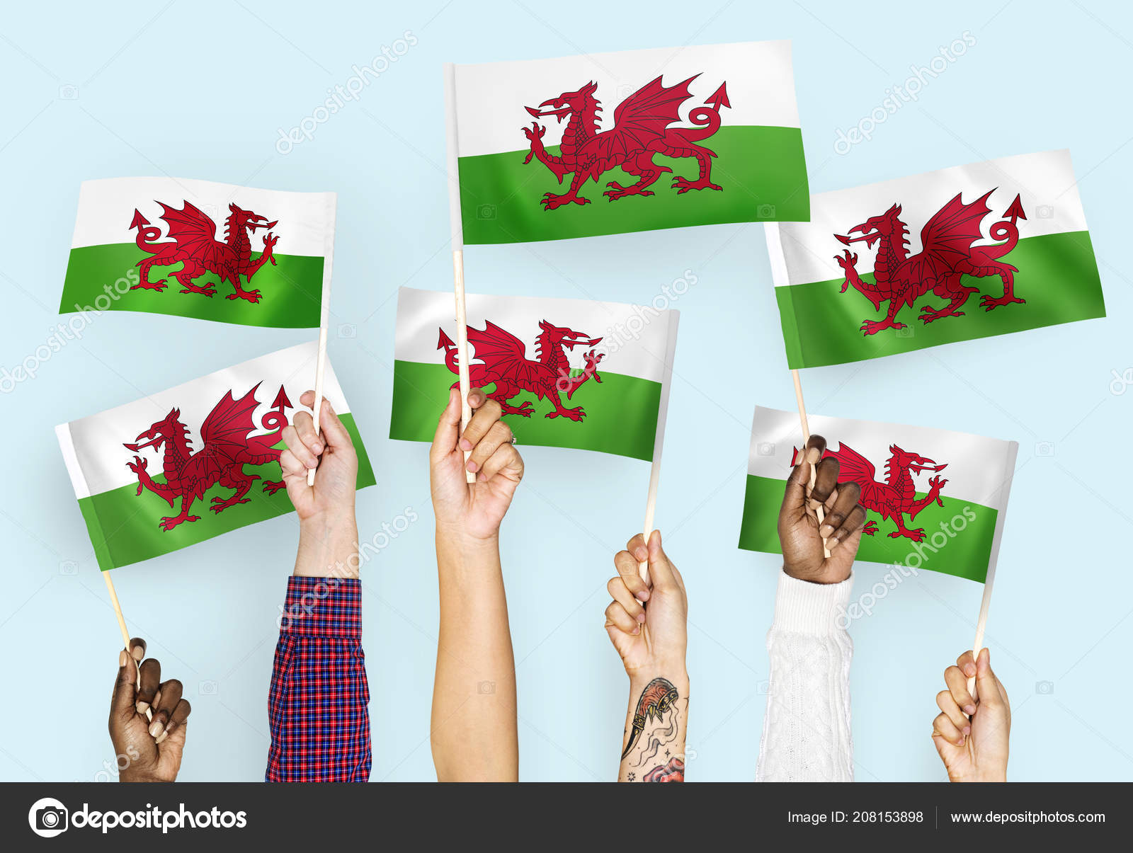Hands Waving Flags Wales Stock Illustration by ©Rawpixel #208153898