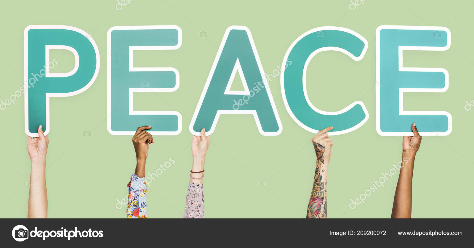 Blue Letters Forming Word Peace — Stock Photo © Rawpixel #209200072