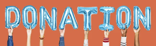 Colorful Alphabet Balloons Forming Word Charity — Stock Photo ...