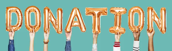 Colorful Alphabet Balloons Forming Word Charity — Stock Photo ...