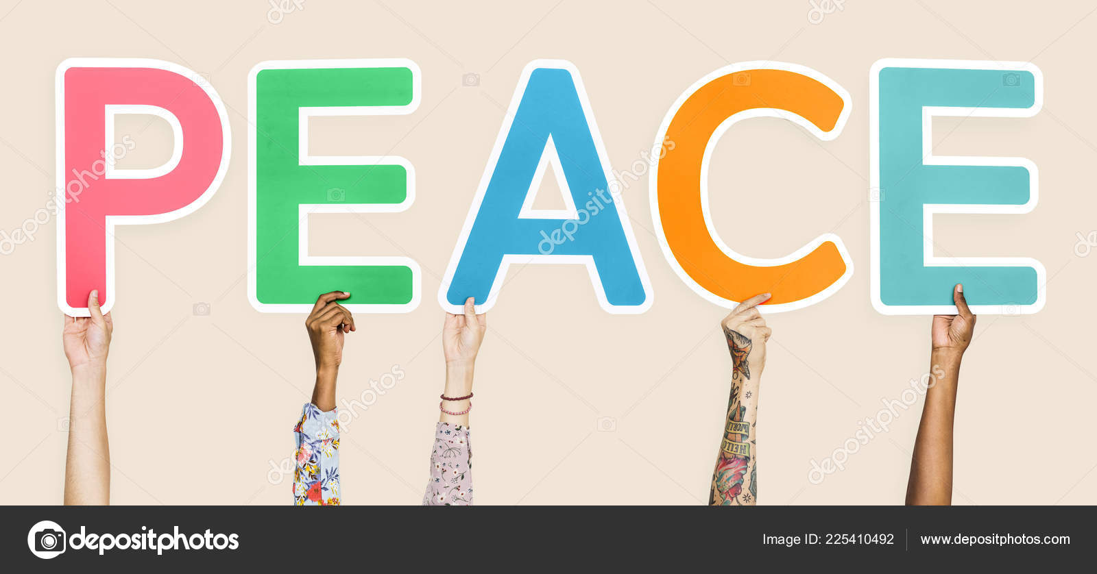 Cartas Coloridas Que Forman Palabra Paz — Foto de stock #225410492 ...