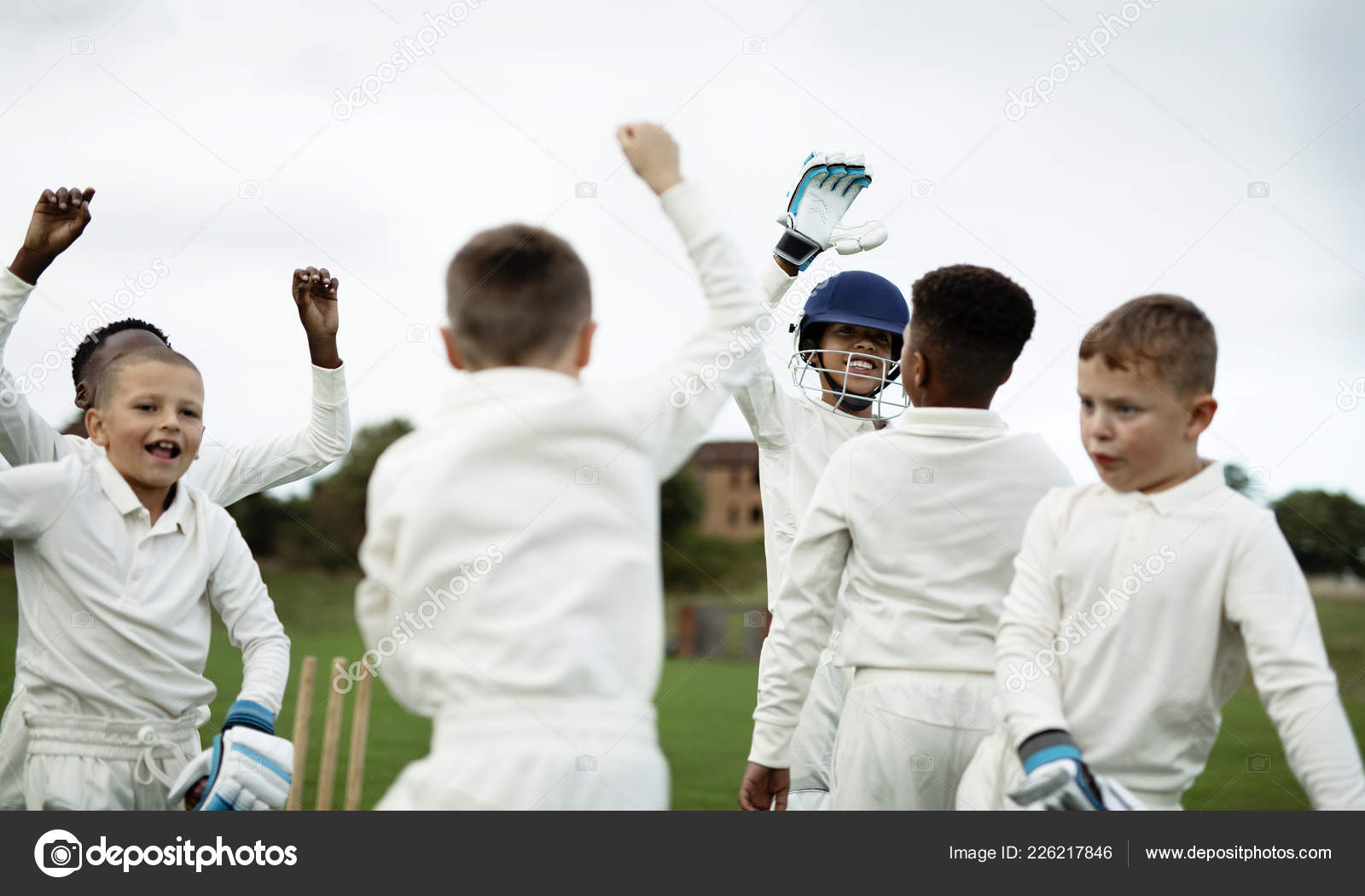 Young Happy Cricketers Cheering Field Stock Photo by ©Rawpixel 226217846