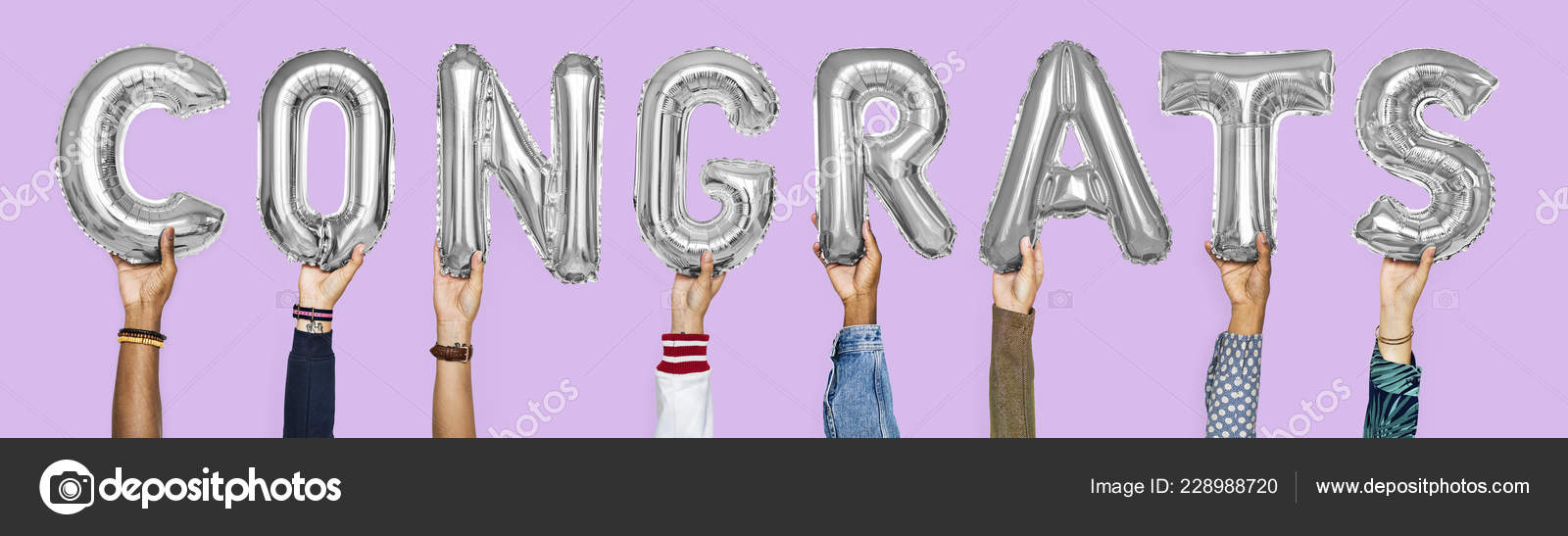 Silver Gray Alphabet Balloons Forming Word Congrats — Stock Photo ...