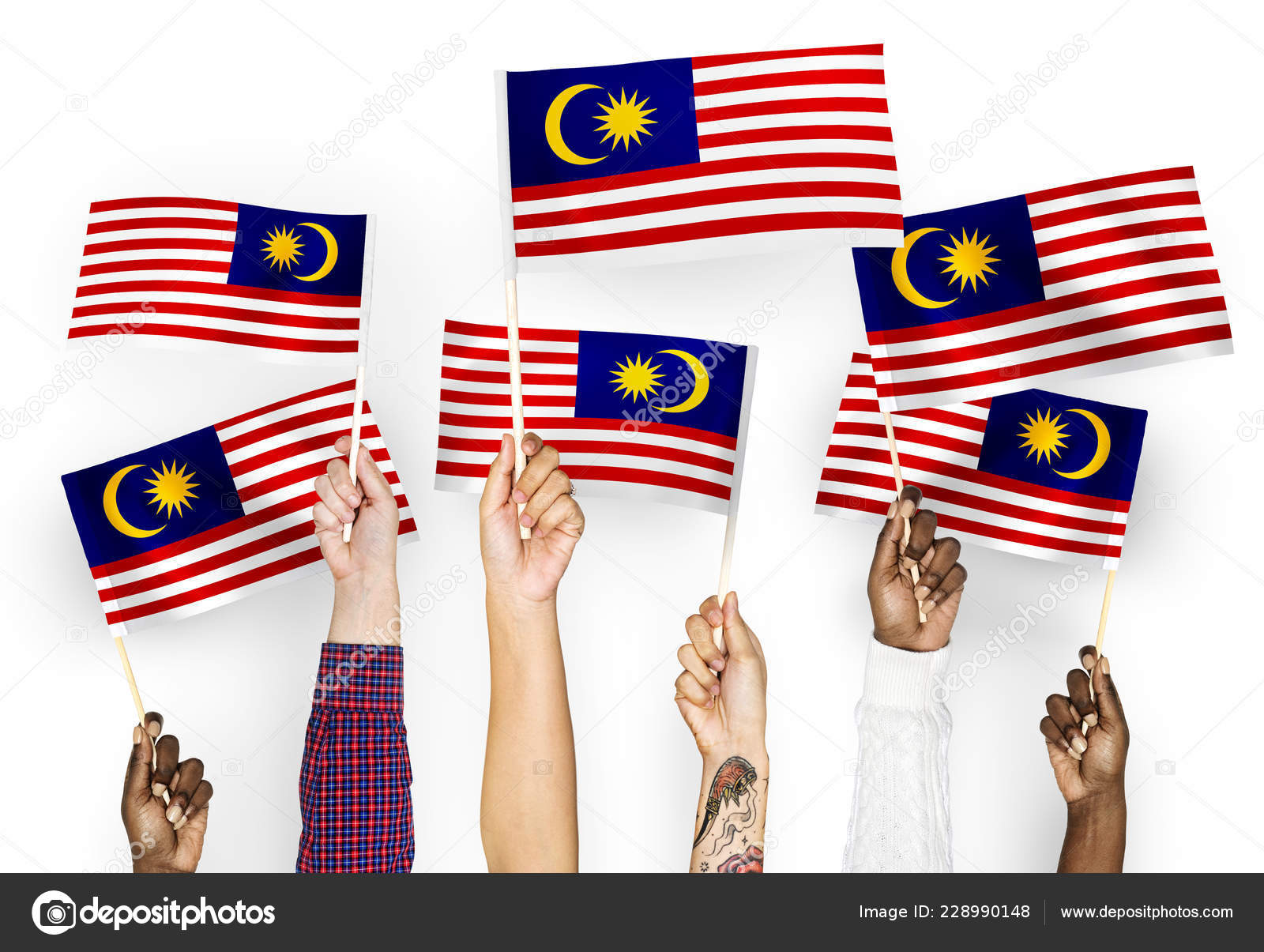 Hands Waving Flags Malaysia — Stock Photo © Rawpixel #228990148