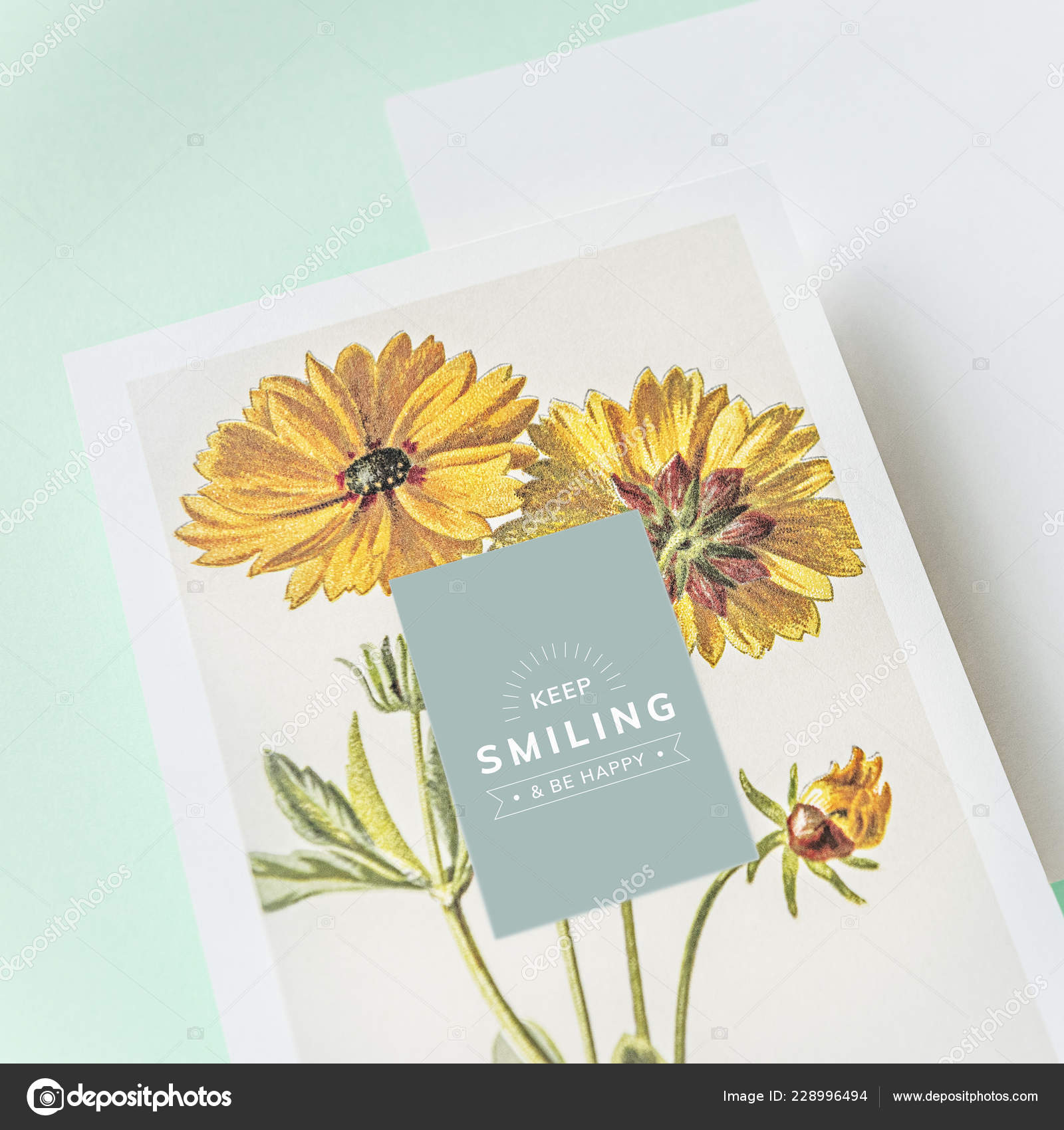 Keep Smiling Greeting Card Mockup Stock Illustration by ©Rawpixel ...