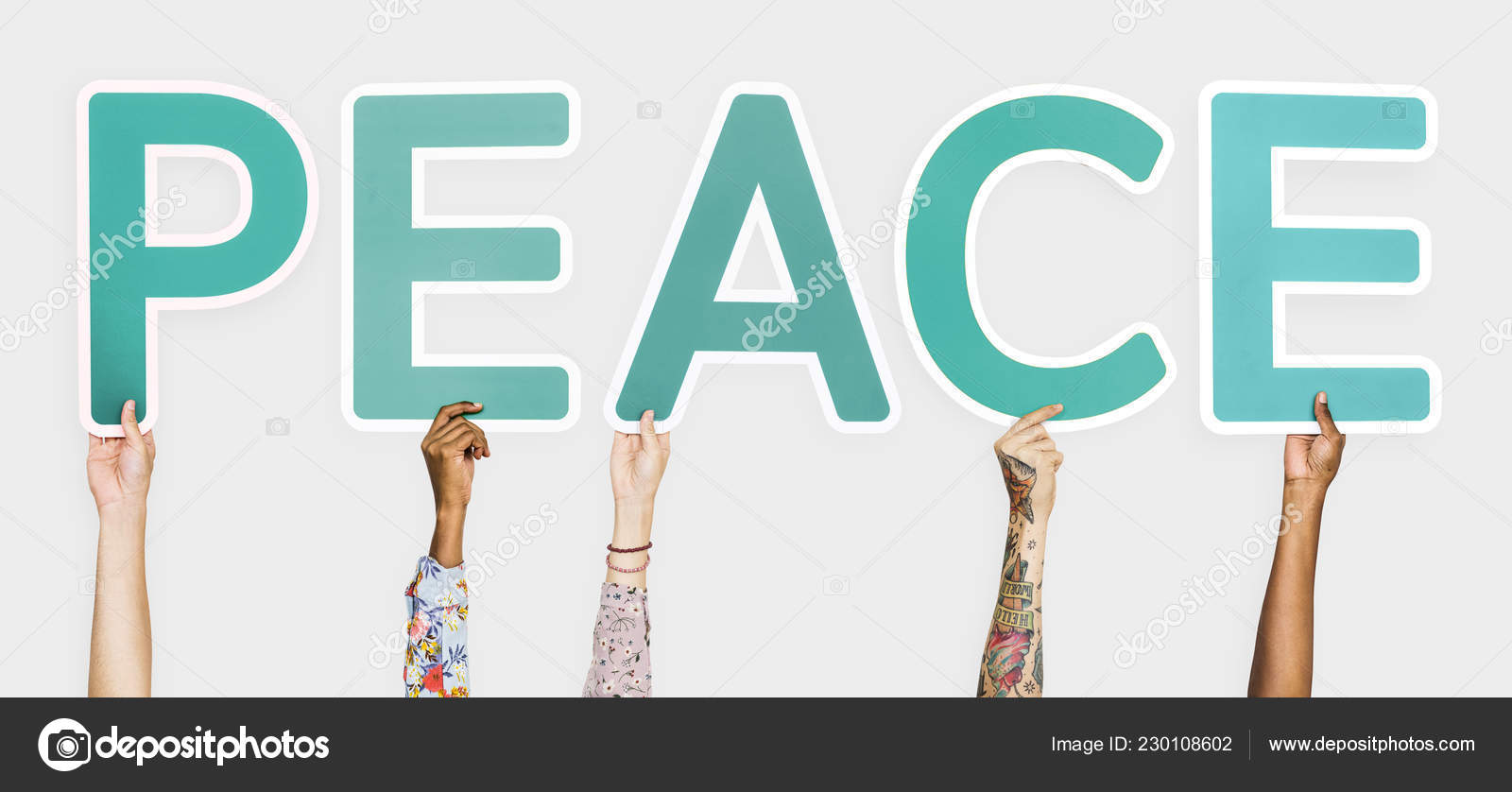 Blue Letters Forming Word Peace — Stock Photo © Rawpixel #230108602