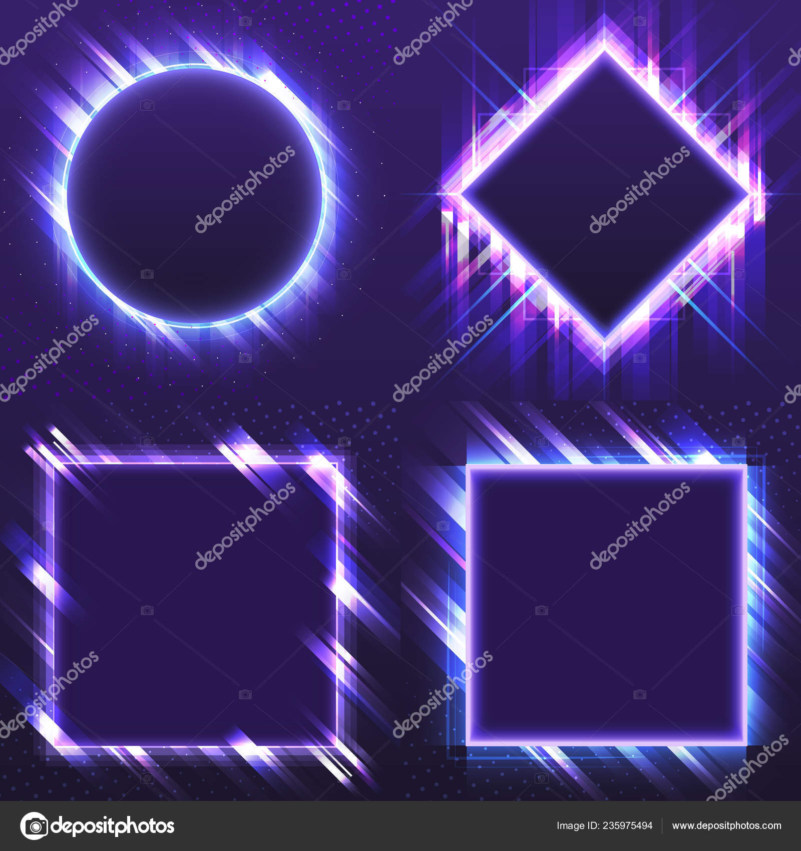 Conjunto Vectores Letrero Morado Blanco Vector de stock #235975494 de ...