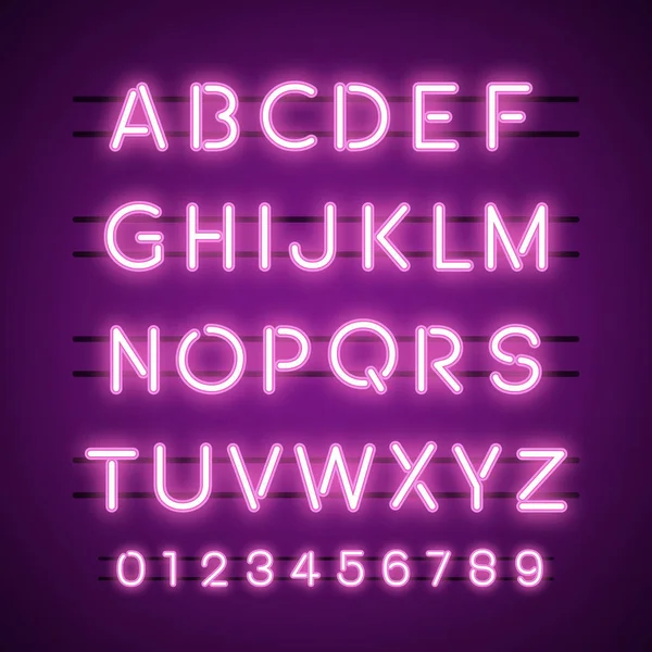 Letras neon imágenes de stock de arte vectorial | Depositphotos