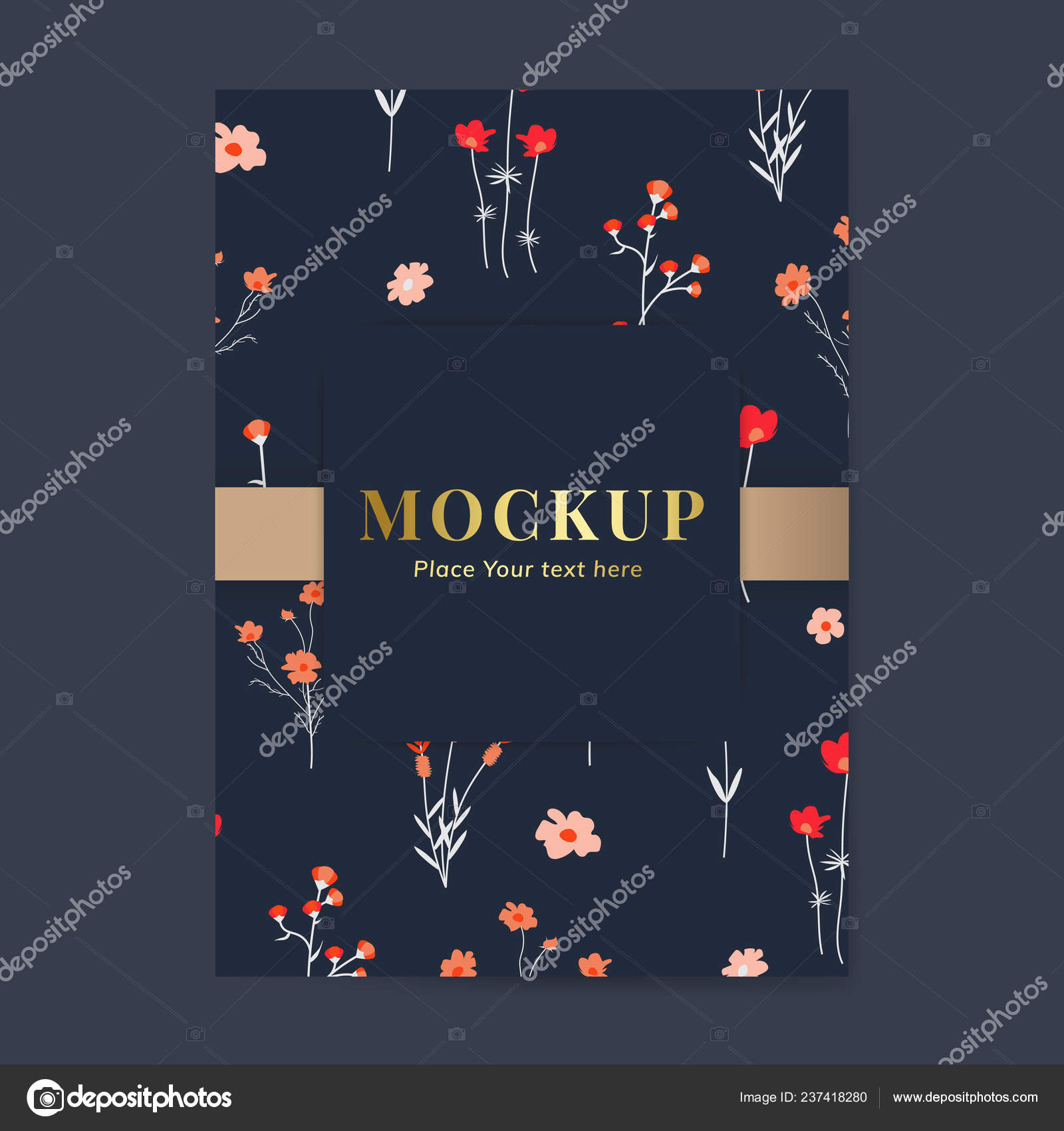 Floral Invitation Card Design Mockup Stock Vector Image by ©Rawpixel ...