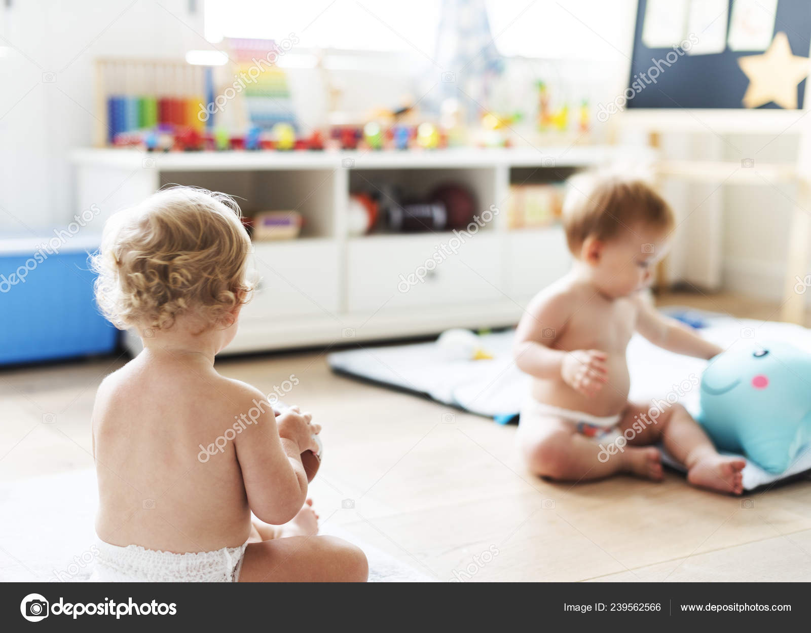 Babies Diapers Playing Together — Stock Photo © Rawpixel #239562566