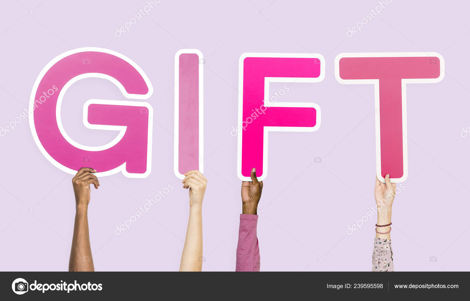 Hands Holding Word Gift — Stock Photo © Rawpixel #239595598