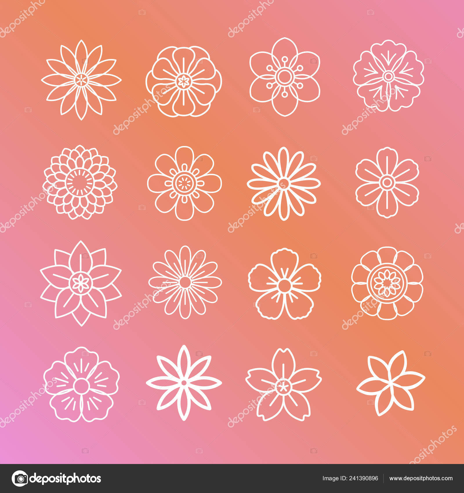 Flower Pattern Pink Orange Background Vector Stock Vector Image by ...
