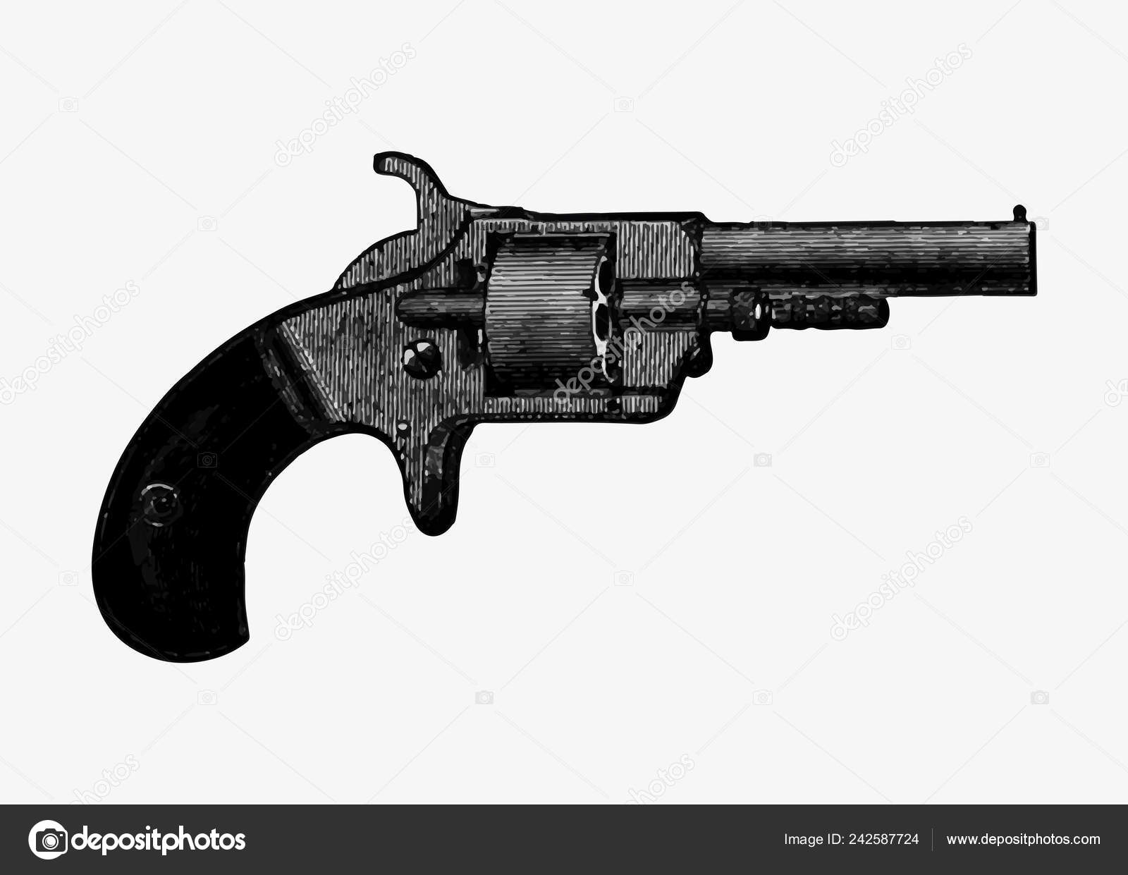 Drawing Vintage Revolver — Stock Photo © Rawpixel #242587724