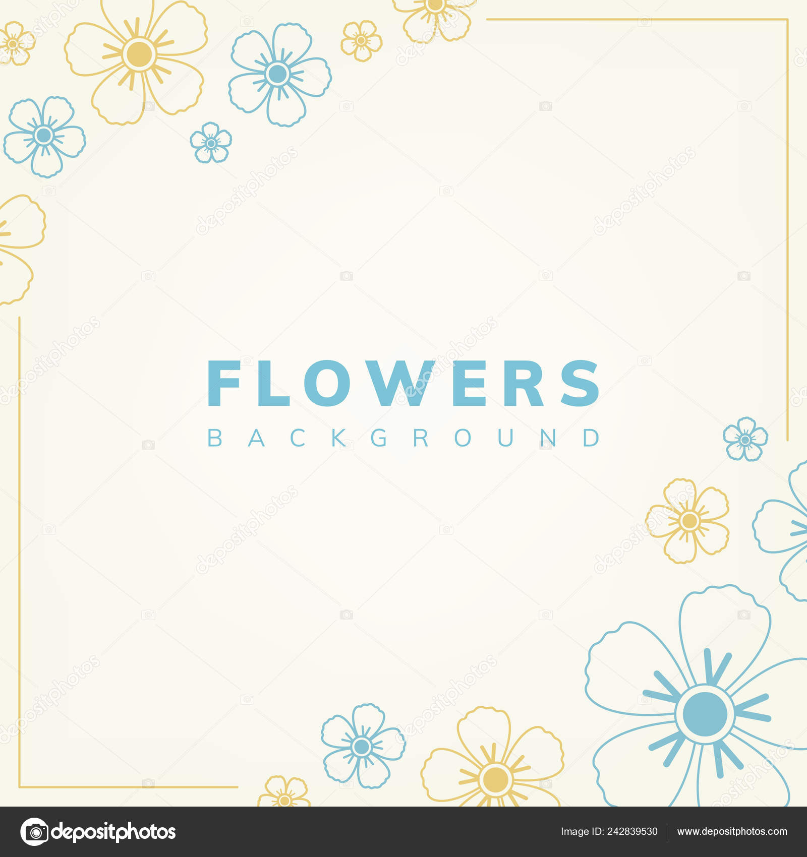 Blue Yellow Flower Pattern Beige Background Vector Stock Vector by ©Rawpixel 242839530