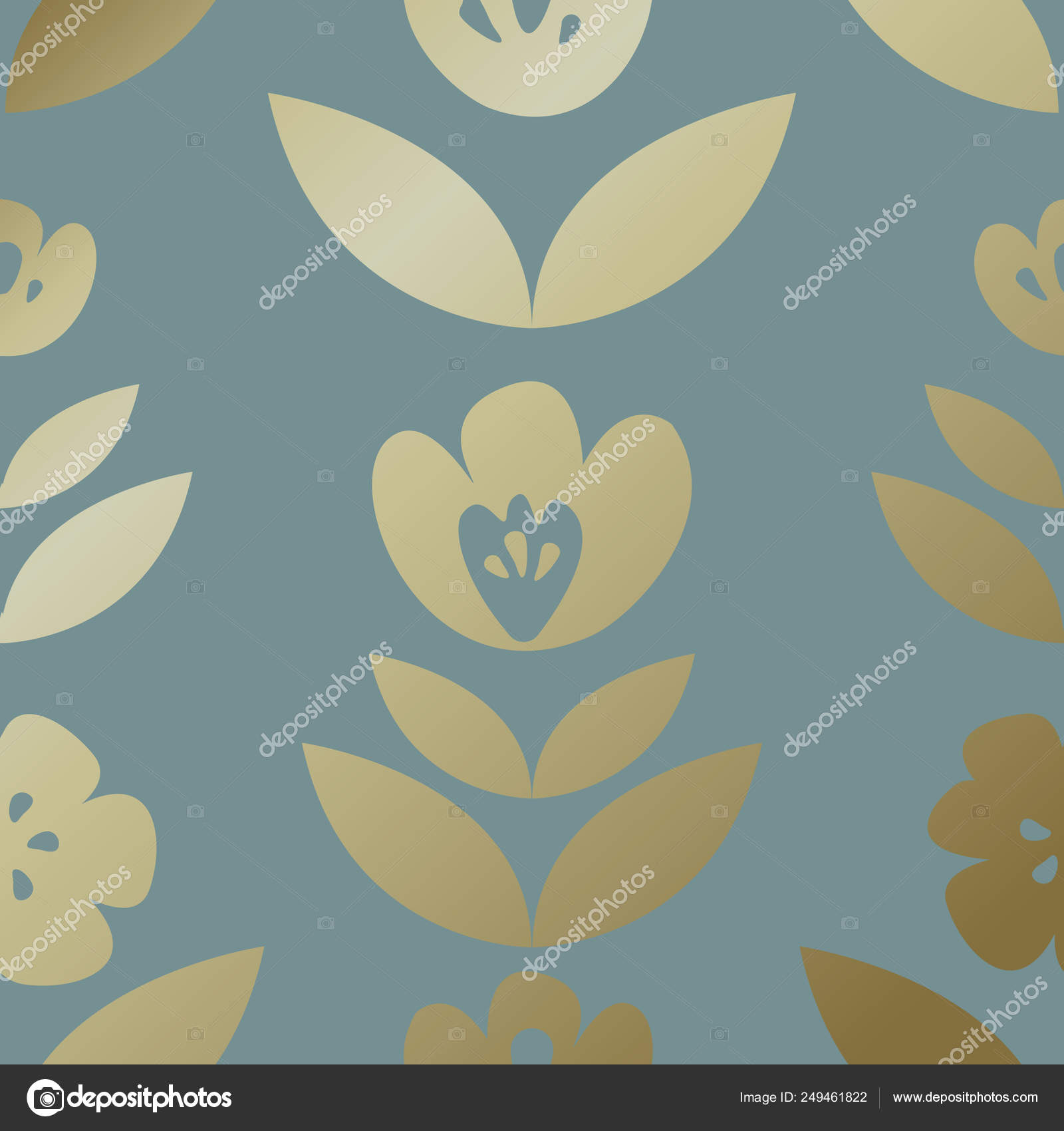 Gold Botanical Pattern Background Vector Stock Vector Image by ...
