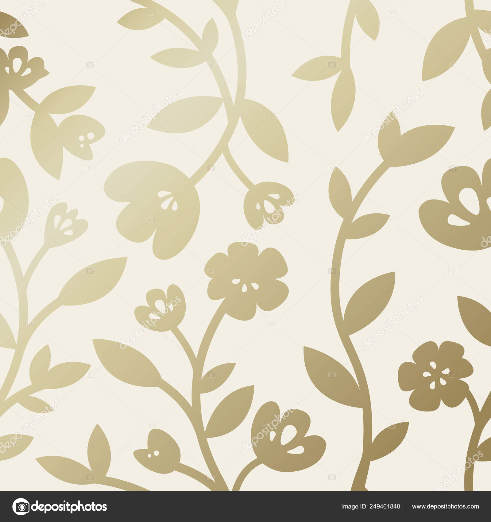 Gold Botanical Pattern Background Vector Stock Vector Image by ...