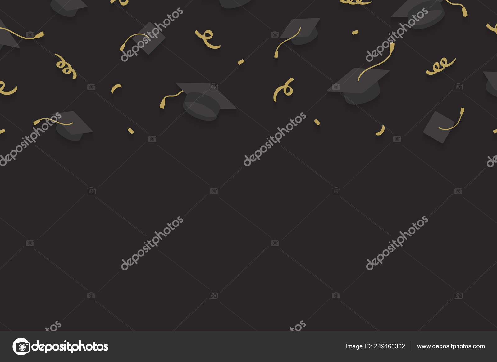 Graduation Background Mortar Boards Vector Stock Vector by ©Rawpixel 249463302