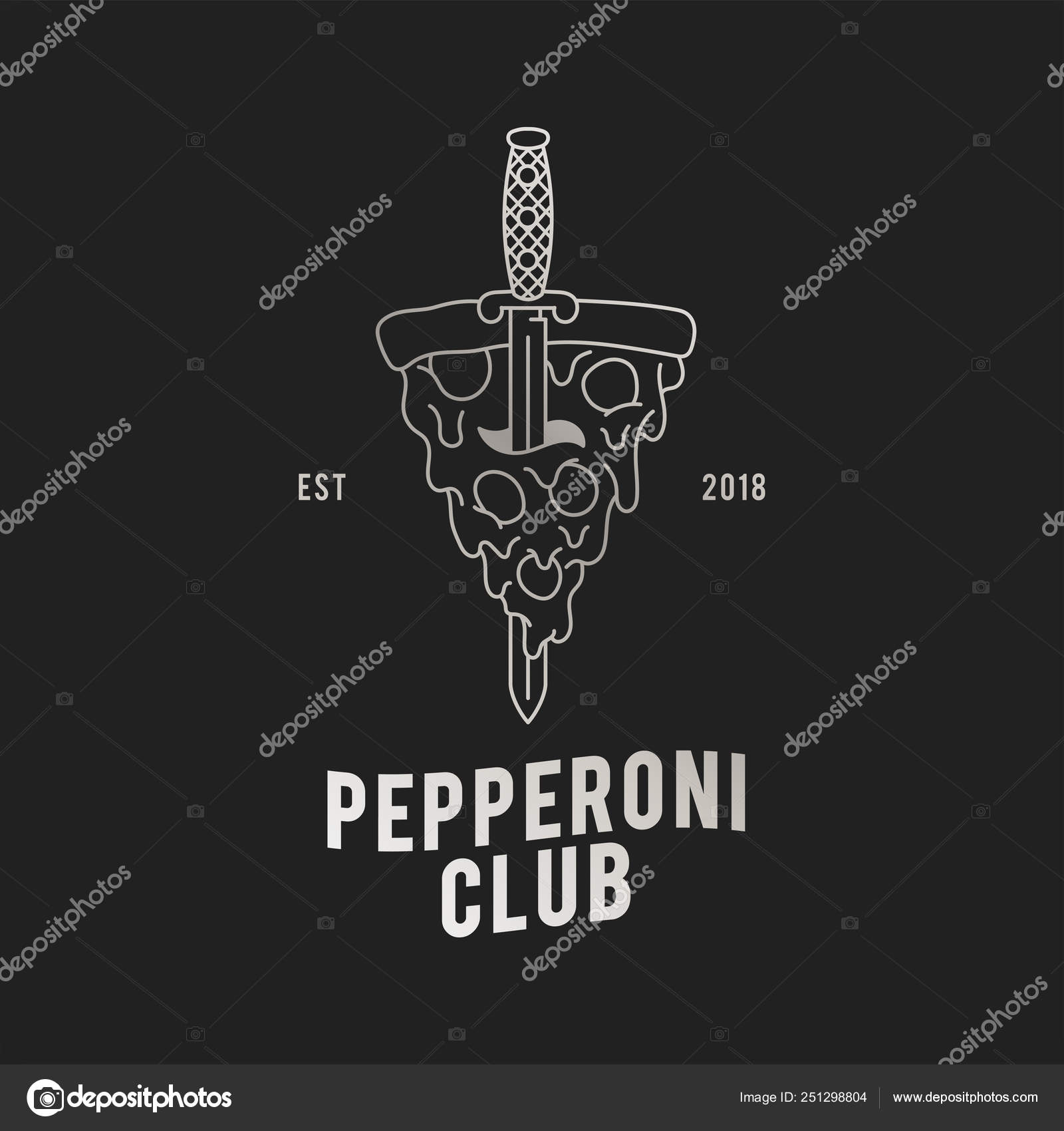 Vector Pepperoni Club Pizza Logo Vector de stock por ©Rawpixel 251298804
