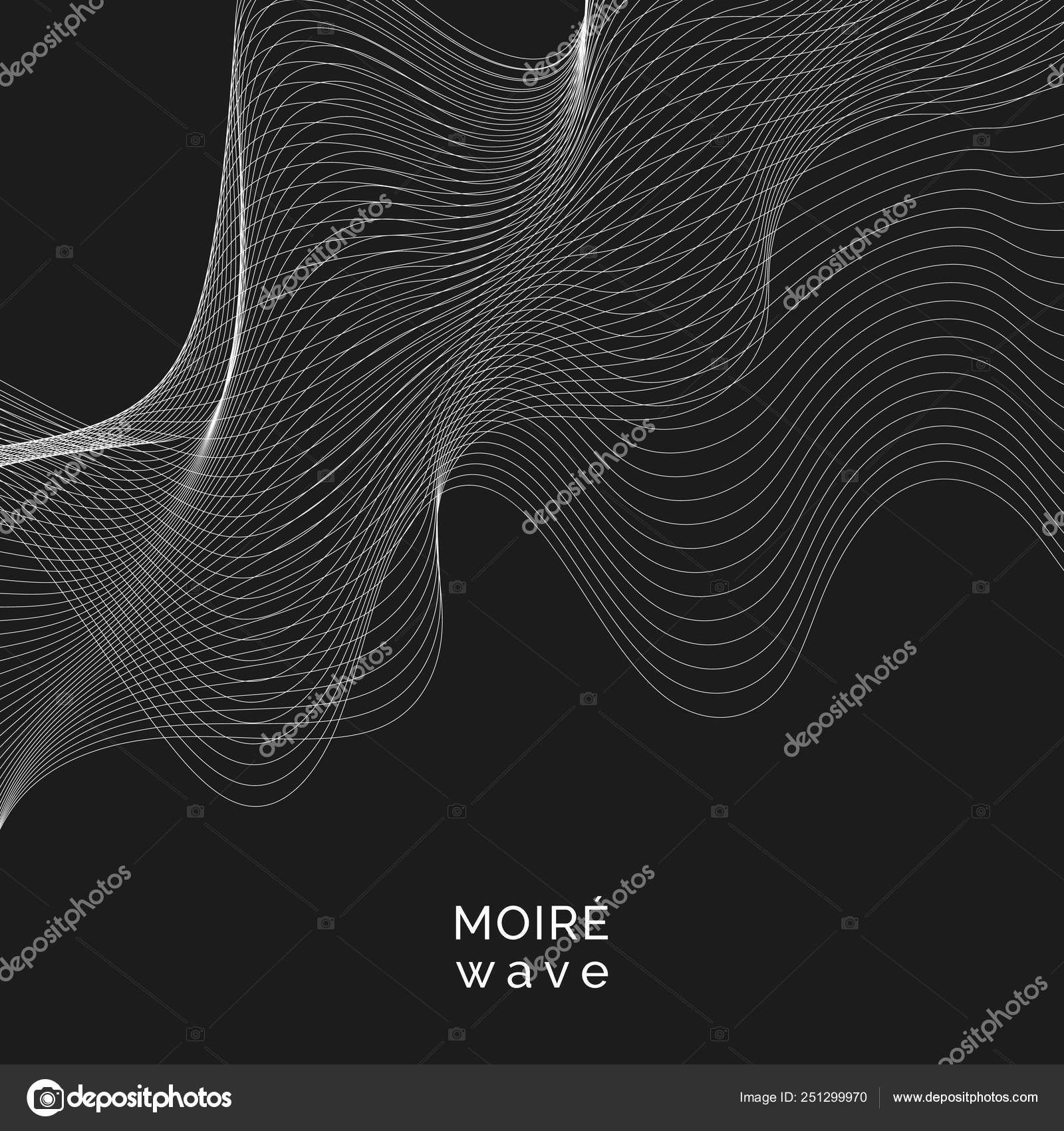 White Moire Wave Black Background Stock Vector by ©Rawpixel 251299970