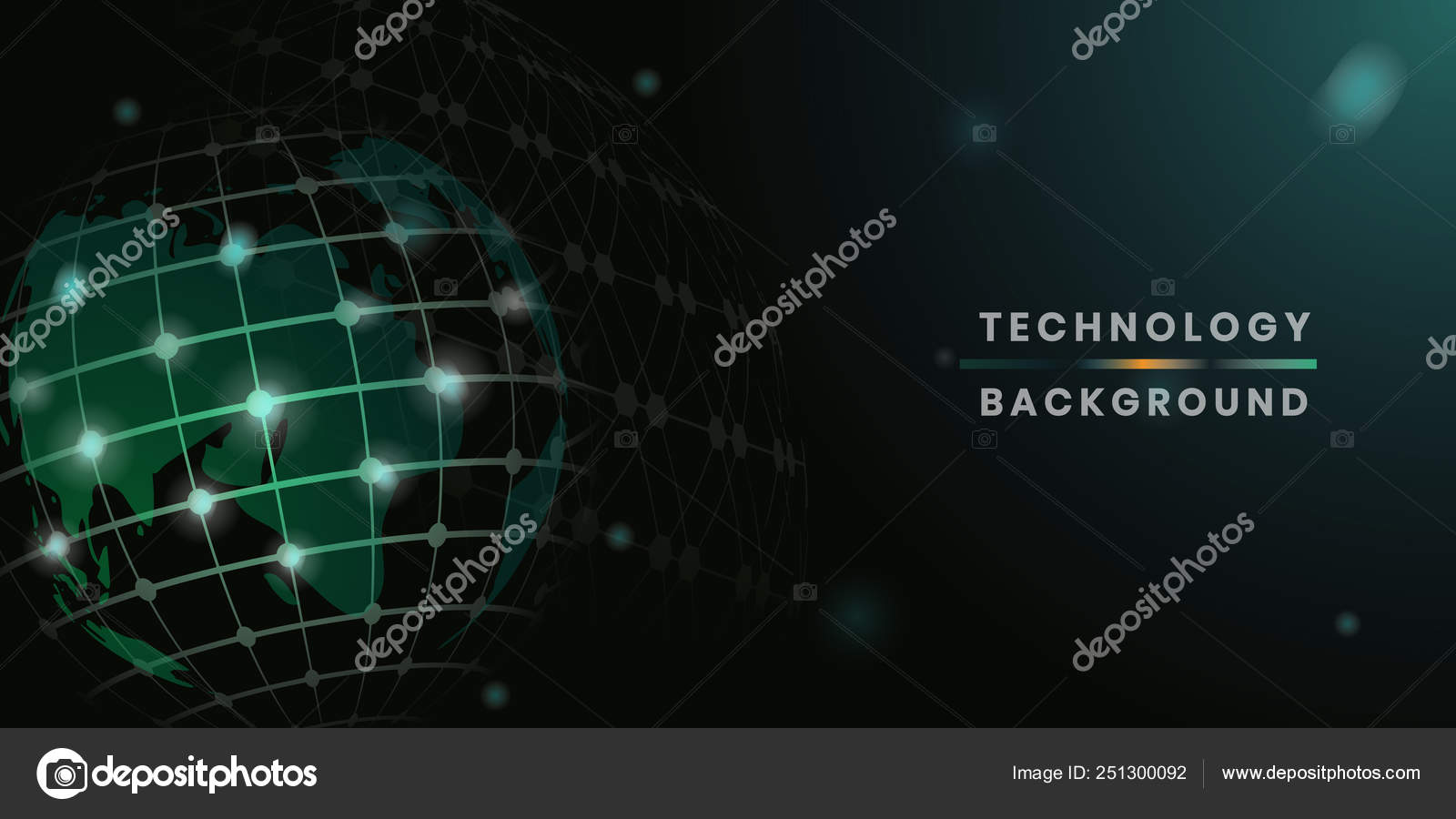 Green Globe Futuristic Technology Background Vector Stock Vector by ...