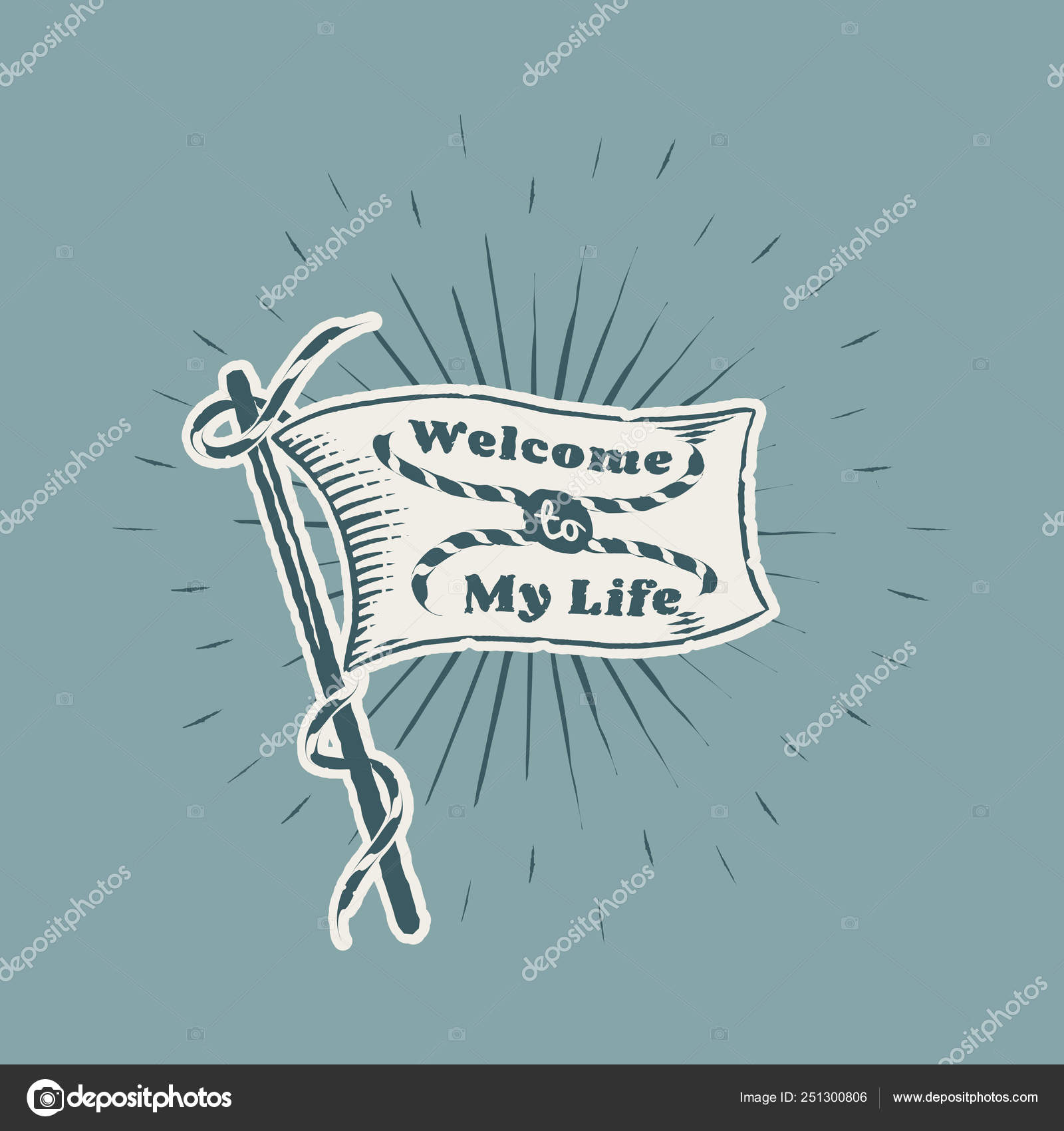 Old School Welcome Life Flag Banner Vector Stock Vector by ©Rawpixel ...